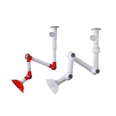 China Lab Welding Ceiling Mounted Smoke Hood with Flexible PP Universal Fume Extraction Arm 110mm for sale