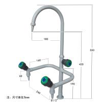 China Solid Brass Laboratory Water Tap 3 Way Outlet Gooseneck Faucet 360 Degree Swing for sale