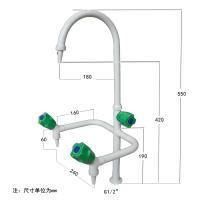 China Solid Brass Laboratory Water Tap 3 Way Outlet Gooseneck Faucet 360 Degree Swing for sale