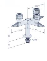 China Solid Brass Laboratory Water Tap 3 Way Outlet Gooseneck Faucet 360 Degree Swing for sale