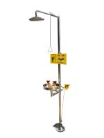 China Vertical Safety Eyewash Station Emergency Shower Stainless Steel 4bar 30L/min for sale