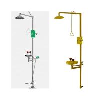 China Stainless Steel Acid Emergency Combination Safety Pedestal Eye Wash Shower 30L/min 4bar for sale