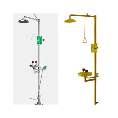 China Stainless Steel Acid Emergency Combination Safety Pedestal Eye Wash Shower 30L/min 4bar for sale