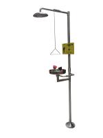 China Stainless Steel Acid Emergency Combination Safety Pedestal Eye Wash Shower 30L/min 4bar for sale
