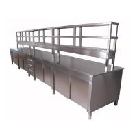 China Chemical Engineering Lab Stainless Steel Work Table Bench with Gas Taps 600mm Depth for sale