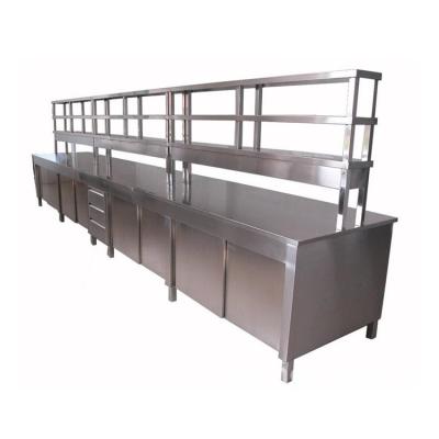 China Chemical Engineering Lab Stainless Steel Work Table Bench with Gas Taps 600mm Depth for sale