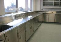 China Chemical Engineering Lab Stainless Steel Work Table Bench with Gas Taps 600mm Depth for sale