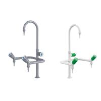 China Triple 3 Way Outlet Brass Lab Faucet Hot and Cold Water Sink Assay Faucet 360 Degree Swing for sale
