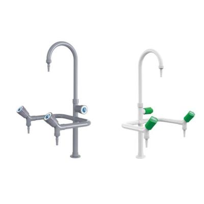 China Triple 3 Way Outlet Brass Lab Faucet Hot and Cold Water Sink Assay Faucet 360 Degree Swing for sale