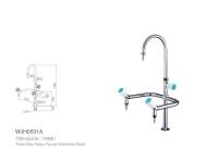 China Triple 3 Way Outlet Brass Lab Faucet Hot and Cold Water Sink Assay Faucet 360 Degree Swing for sale