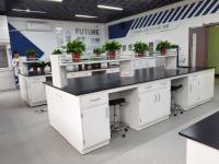 China Stainless Steel Lab Work Bench 1500x750mm C Frame Cleanroom Furniture for Hospital School for sale