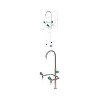 China Chrome Plated Brass 3 Way Lab Water Faucet 75 psi Laboratory Table Mount for sale