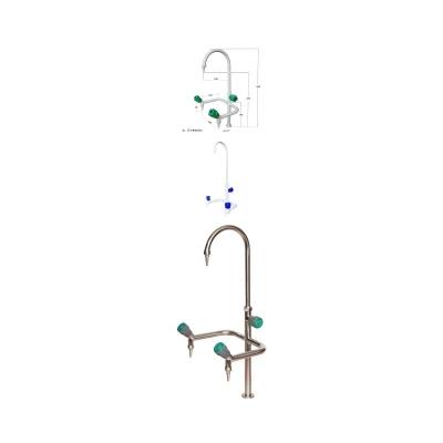 China Chrome Plated Brass 3 Way Lab Water Faucet 75 psi Laboratory Table Mount for sale