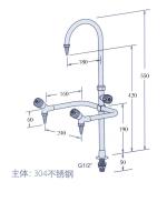 China Chrome Plated Brass 3 Way Lab Water Faucet 75 psi Laboratory Table Mount for sale