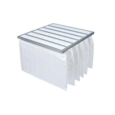 China Steel Frame Bag Filter 595x595x500mm for Air Conditioning Fume Hood Laboratory Ventilation for sale