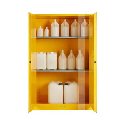 China 12 Gal 45L Flammable Safety Cabinet Yellow 18 Gauge Steel Laboratory Storage for sale