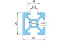 China 20 Series Aluminum H Extrusion Profiles Sandblasting Spray for sale