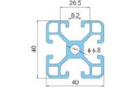 China Anodic Oxidation 40 Series Aluminium Construction Profiles Sandblasting for sale