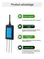 China VWC Moisture Temperature Conductivity EC Probe 70mm Length for Soil Moisture Testing for sale
