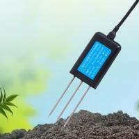 China 304 Stainless Steel RS485 Soil Temperature Humidity EC Sensor for Soil Moisture Testing for sale