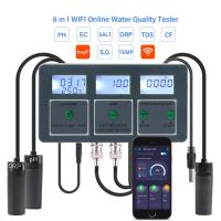 China Lab Pool Water Tester Tuya WiFi 8 in 1 Digital PH/TEMP/ORP/PPM/EC/SALT/S.G/CF Testing for sale