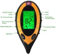 China LCD Display Digital 4 in 1 Soil PH Meter with Temperature Moisture Sunlight Tester for sale