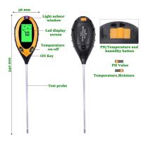 China LCD Display Digital 4 in 1 Soil PH Meter with Temperature Moisture Sunlight Tester for sale