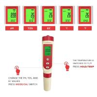 China 4 in 1 Multiparameter Water Meter pH TDS EC and Temperature Measurement in One Device for sale