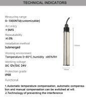 China Highly Accurate RS485 4-20mA Nephelometer Water Turbidity Sensor for River in Industry for sale
