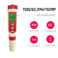China LCD Display Screen Water Test Pen 4 in 1 Tds/ec/ph/temp Meter for Temperature Control for sale