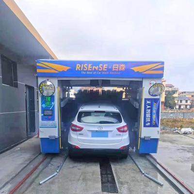 China Risense Full Automatic Rollover Car Wash System Machine with 5 Brushes and air Dryer for Sale for sale