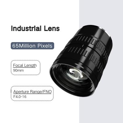 China 65MP Large Format F-Mount 90mm F4.0~F16 Fixed Machine Vision Lens Ultra Low Distortion Semiconductor Wafer Medical Precision Metrology Industrial Inspection Camera Lens for sale