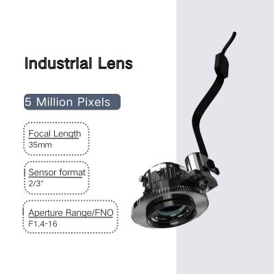 China 5MP Resolution 35mm Focal Length F1.4 Aperture C-Mount Industrial Machine Vision Lens for Precision Imaging for sale