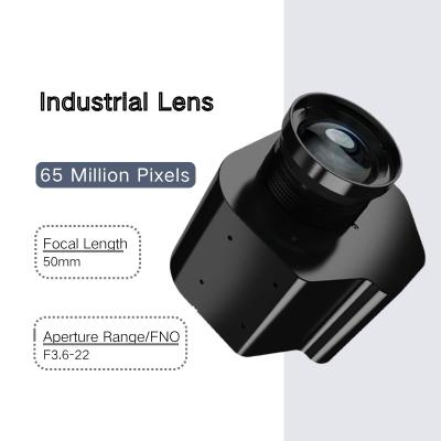China 65MP Resolution 50mm EFL F3.6 Aperture Machine Vision Lens with M72 Mount for Industrial Applications for sale