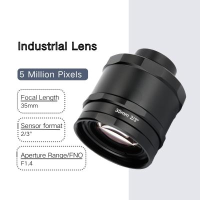 China 5MP 35mm Industrial Camera Lens F1.4 Large Aperture Anti Vibration Automated Inspection for sale
