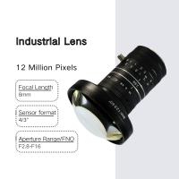 China 12MP Resolution 8mm C-Mount Industrial Lens with 420-1000nm Wavelength for 4/3