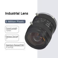 China 5MP F1.6 Aperture Industrial Camera Lens 12mm Focal Length Vision Inspection Lenses for sale