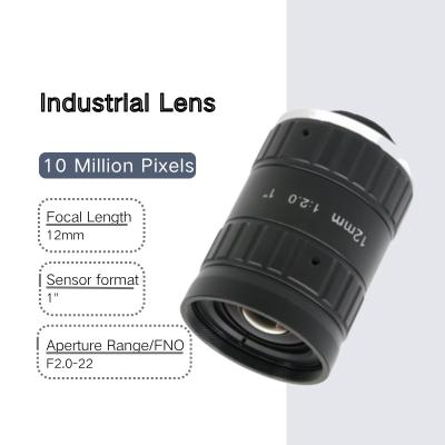 China 10MP Resolution 12mm Focal Length F2.0 Aperture C-Mount Industrial Machine Vision Lens for sale