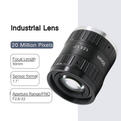 China 20MP Resolution 50mm Focal Length F2.8 Aperture C-Mount Fixed Focus Machine Vision Lens for Industrial Applications for sale