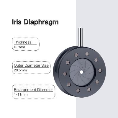 China Adjustable Stainless Steel Manual Iris Aperture with 10 Blades for Precise 1mm to 11mm Control in Photography for sale