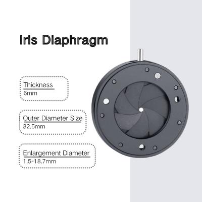 China 32.5mm OD Industrial Machine Vision Iris Diaphragm With 1.5-18.7mm Adjustable Aperture for sale