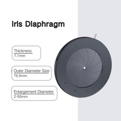 China Wear Resistant Metal Manual Iris Large Aperture Range 2mm To 50mm For Machine Vision for sale