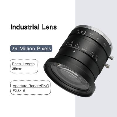 China 29MP 35mm F2.8 F Mount Machine Vision Lens 65 FOV Beam Modulation 0.03x Magnification for sale