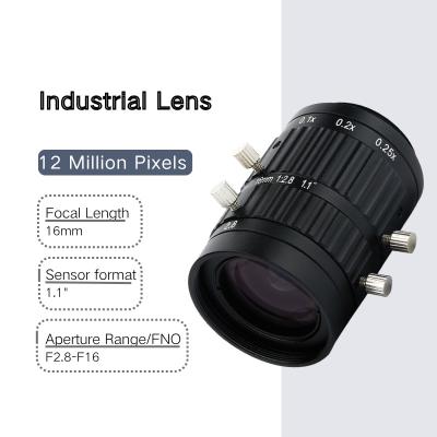 China 12MP Resolution 16mm Focal Length C-Mount Industrial Lens with Beam Modulation for Machine Vision for sale