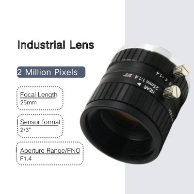China 2MP Resolution 25mm Industrial Machine Vision Camera Lens F1.4 Aperture C Mount for sale