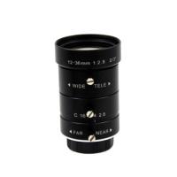 China Manual Zoom Varifocal Machine Vision Lens 12-36mm F2.8 C Mount Industrial Lens 2MP for sale