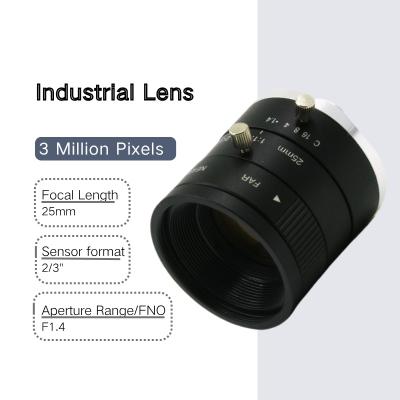 China 25mm Focal Length Industrial Camera Lens 3MP Resolution With 420-1000nm Wavelength for sale