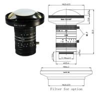China 12MP Resolution 8mm C-Mount Industrial Lens with 420-1000nm Wavelength for 4/3