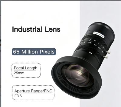 China 65MP Resolution 25mm EFL M58 Mount Industrial Machine Vision Fixed Focus Lens for Precision Imaging for sale