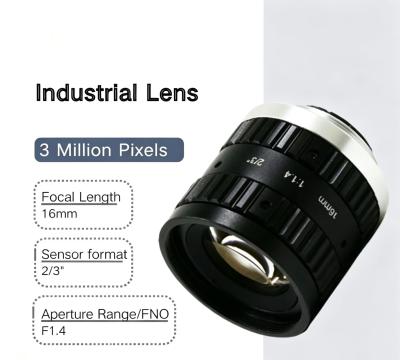 China 3MP 16mm Machine Vision Lenses Industrial Camera Lens For High Precision Imaging for sale